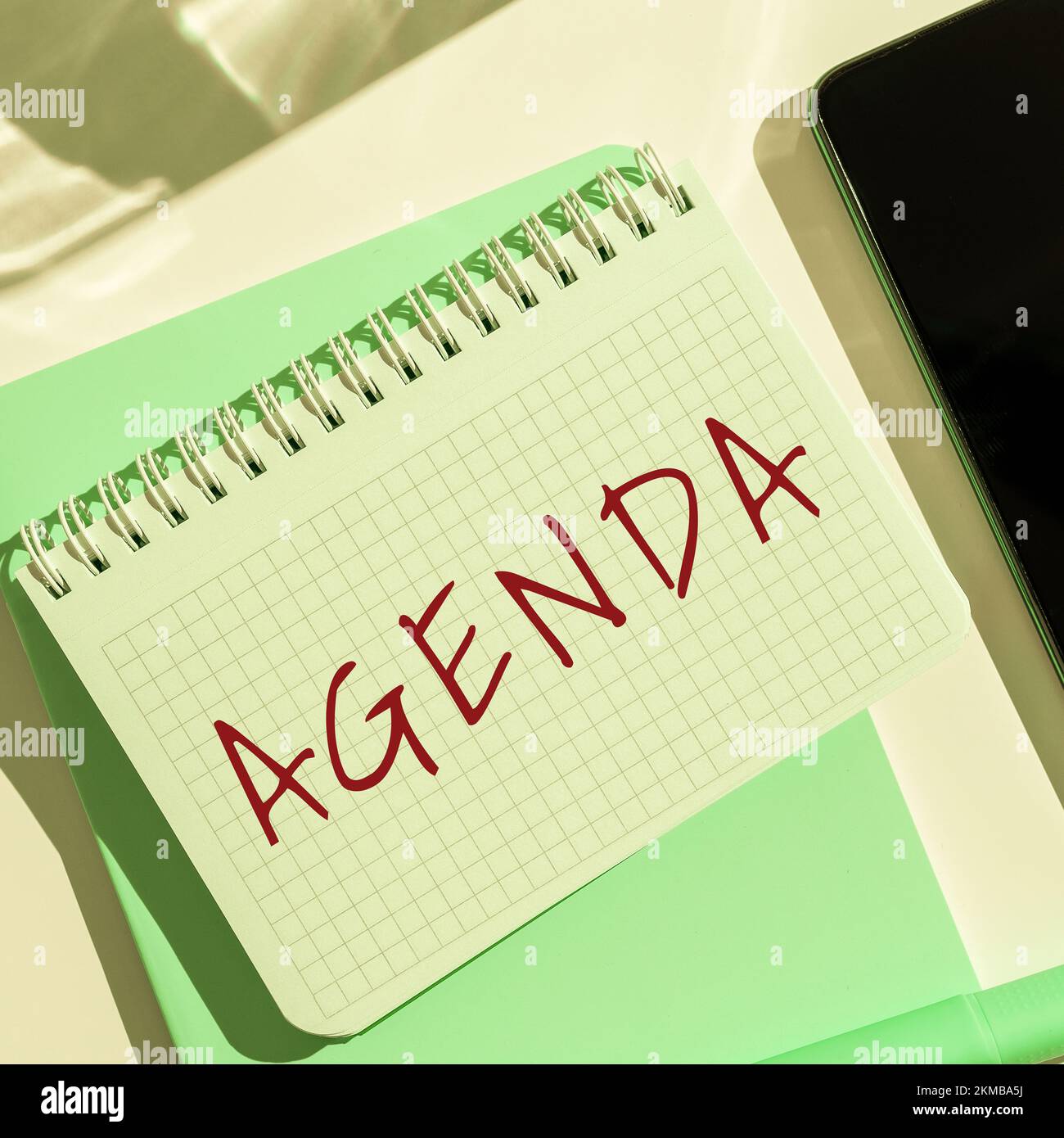 Text sign showing Agenda. Internet Concept To do list of items be ...