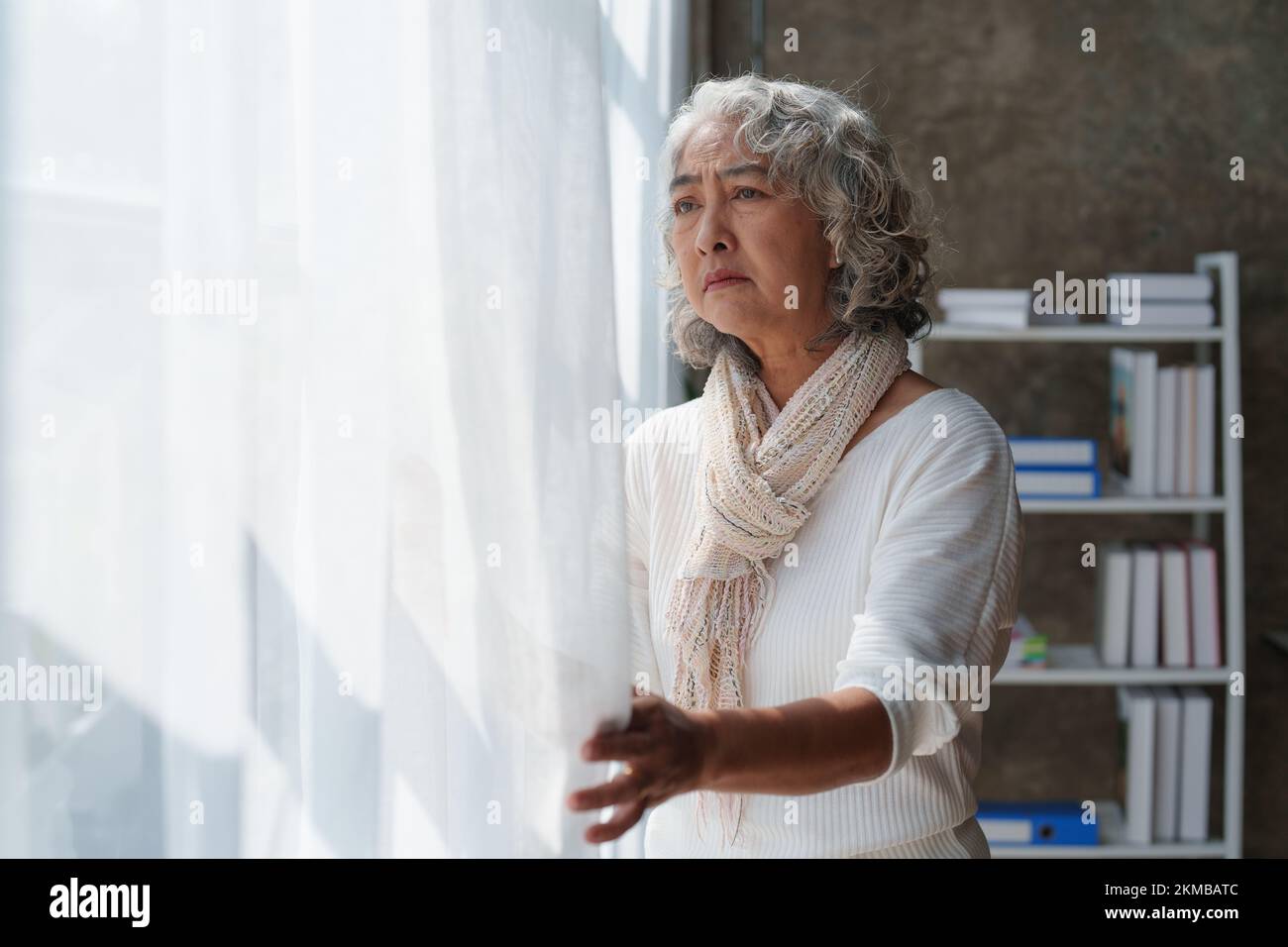 Pensive older woman lonely old senior in is home Stock Photo - Alamy