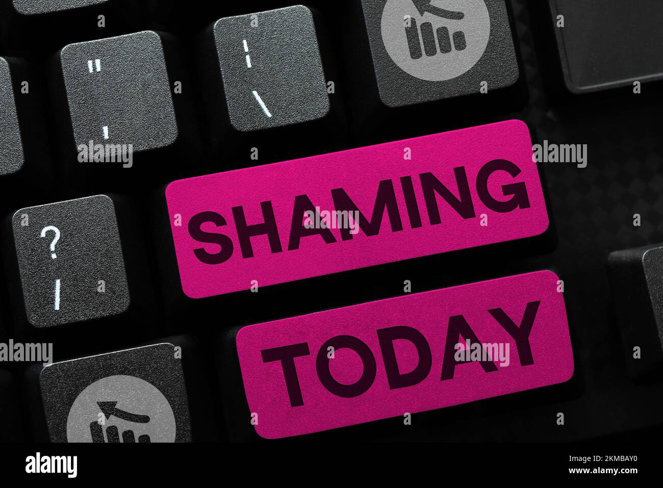 Sign displaying Shaming. Concept meaning subjecting someone to disgrace ...