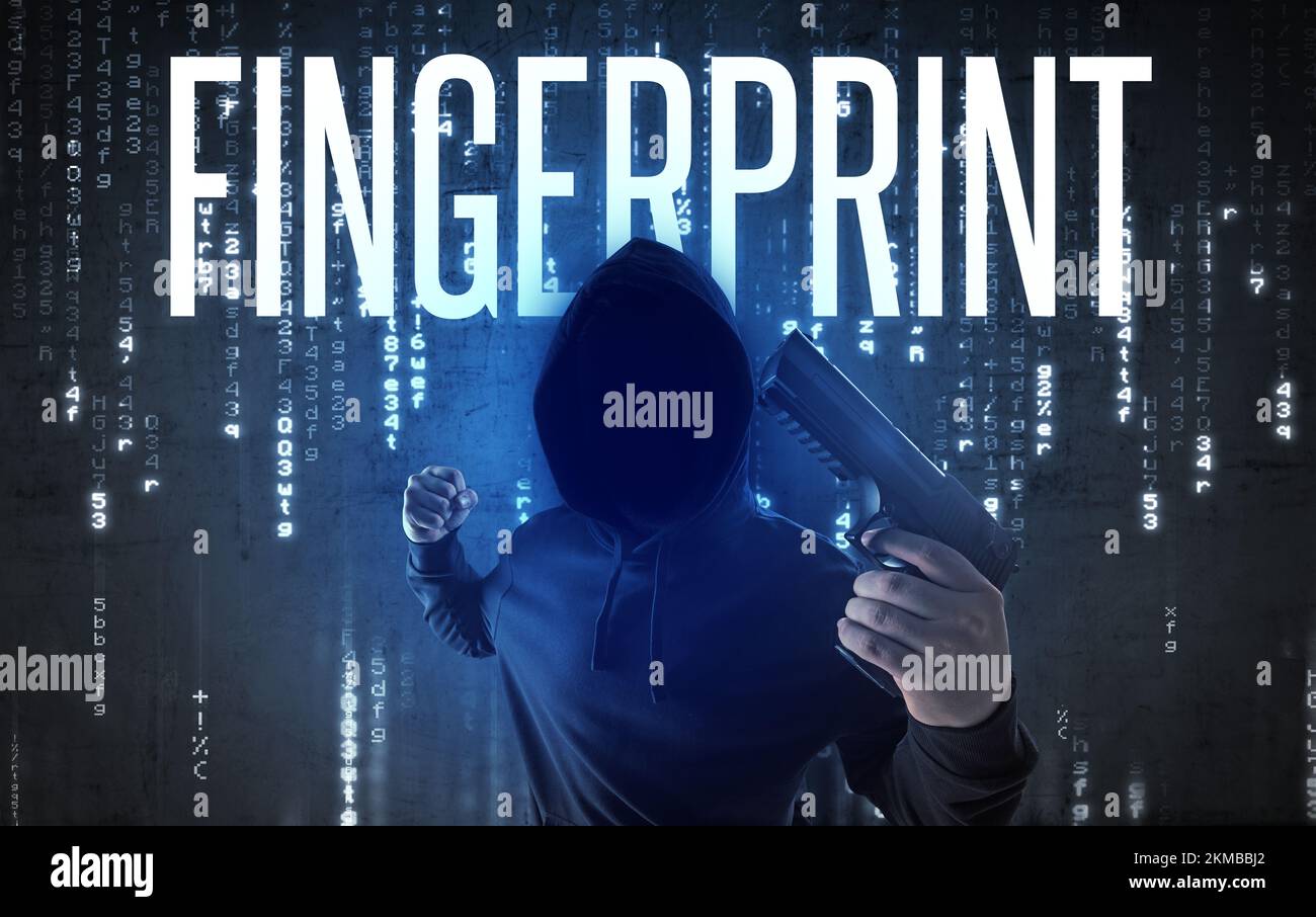 Faceless hacker with inscription concept Stock Photo - Alamy