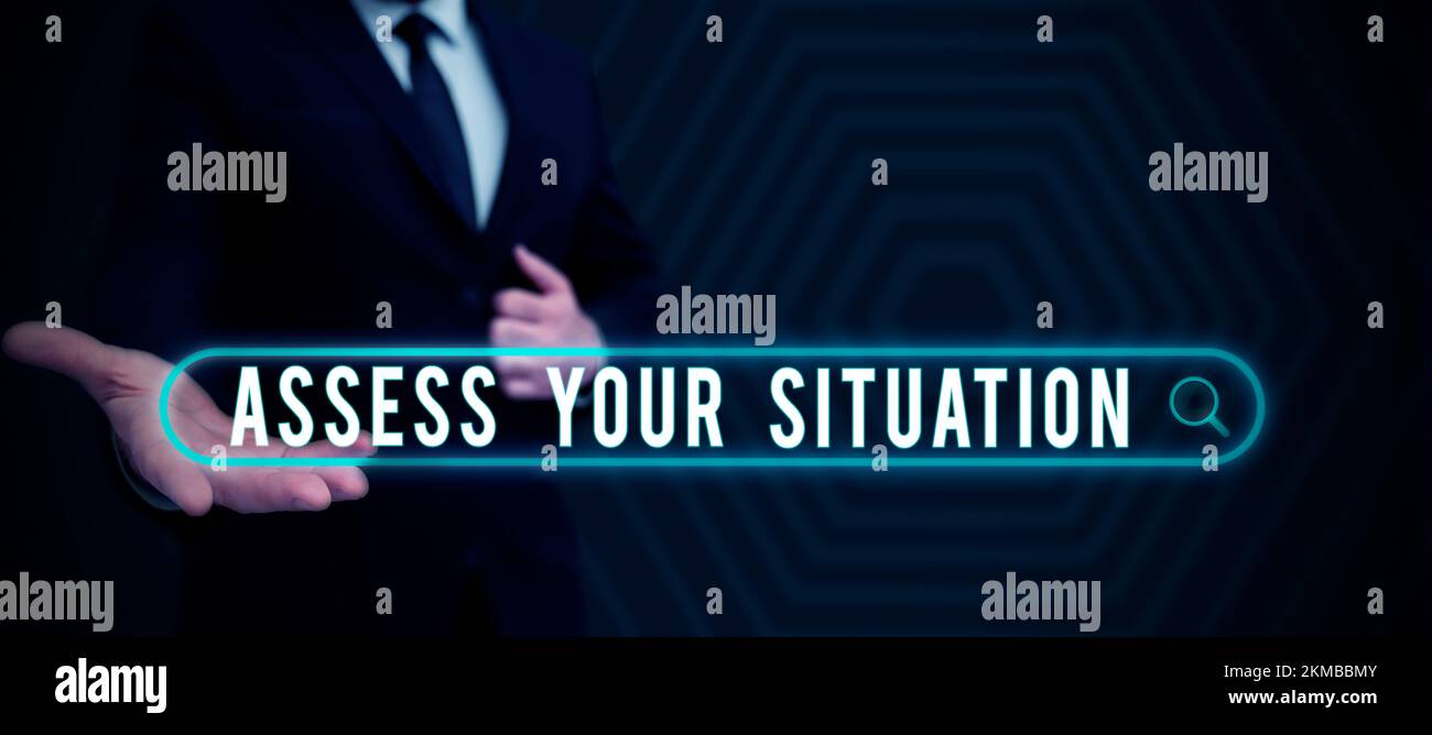 Conceptual Display Assess Your Situation Word Written On Judging A