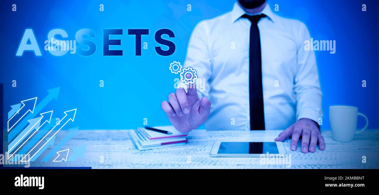 Conceptual caption Assets. Business overview item of property owned by ... Conceptual caption Assets. Business overview item of property owned by ...