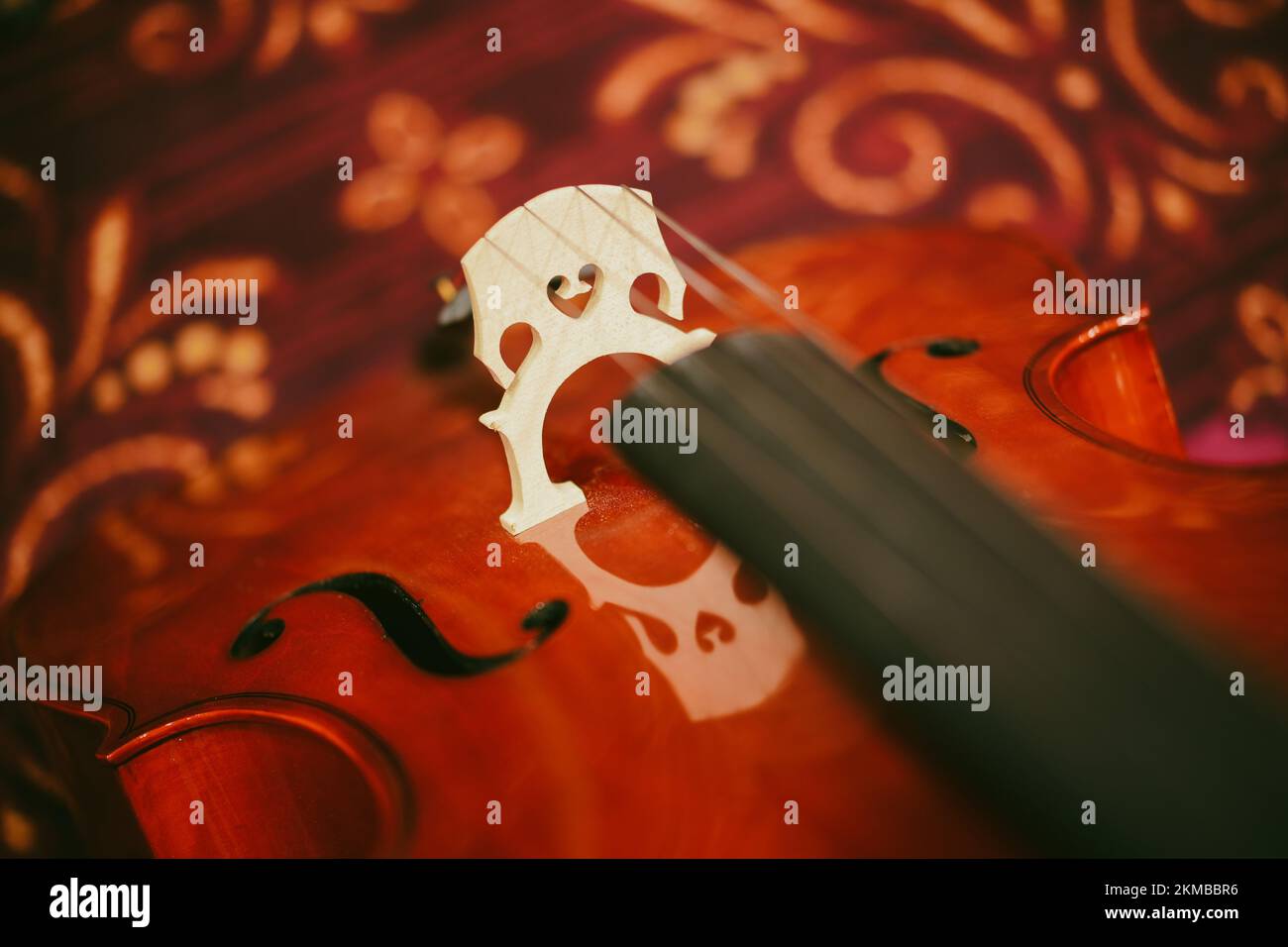 Color closeup shot of a cello in a room Stock Photo - Alamy