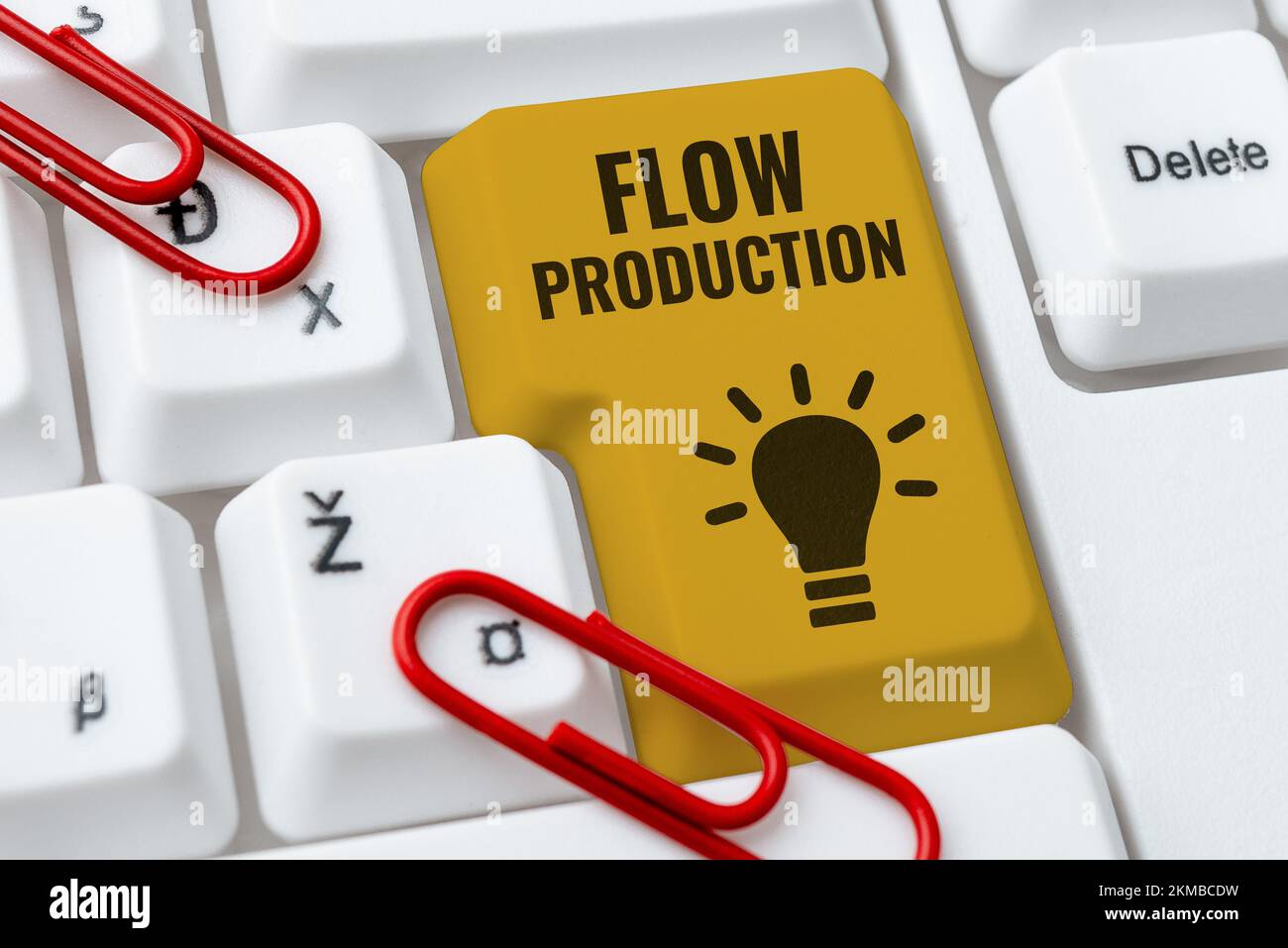 Writing displaying text Flow Production. Business approach items are ...