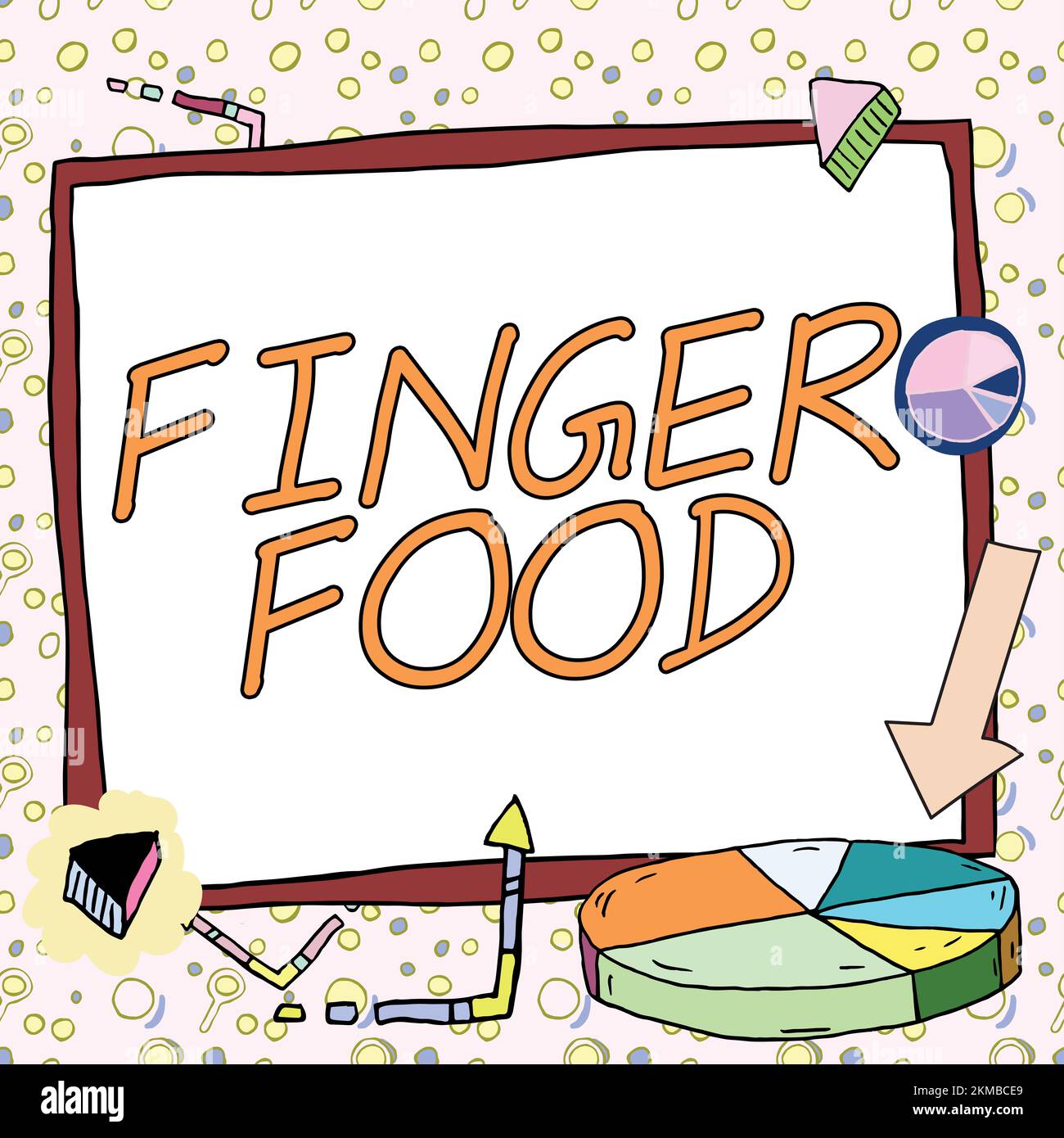 Text sign showing Finger Food. Concept meaning products and digestives ...