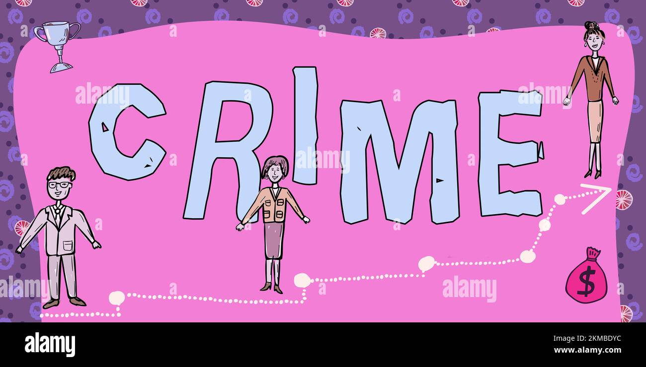 Text showing inspiration Crime. Concept meaning Federal Offense actions ...