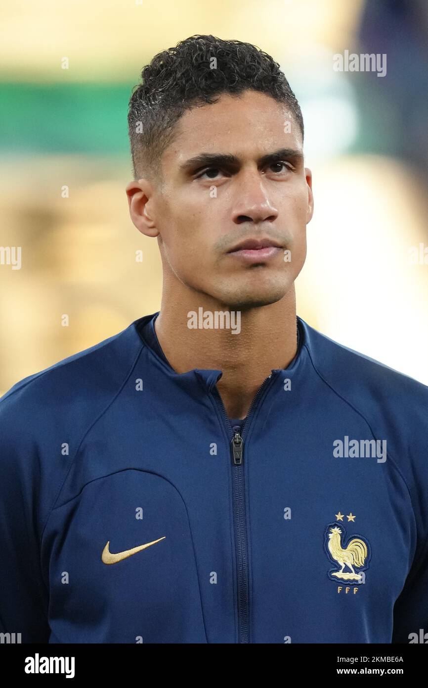 Frances Raphael Varane Lines Up Before The Fifa World Cup Group D Match At Stadium 974 In Doha