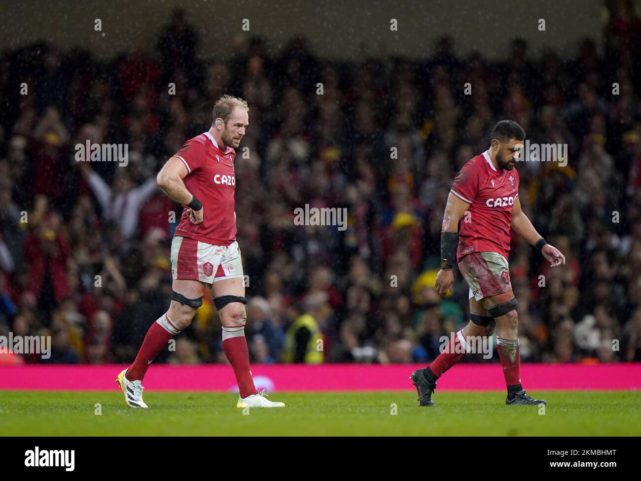 Wales' Alun Wyn Jones (left) and Taulupe Faletau show their dejection ...