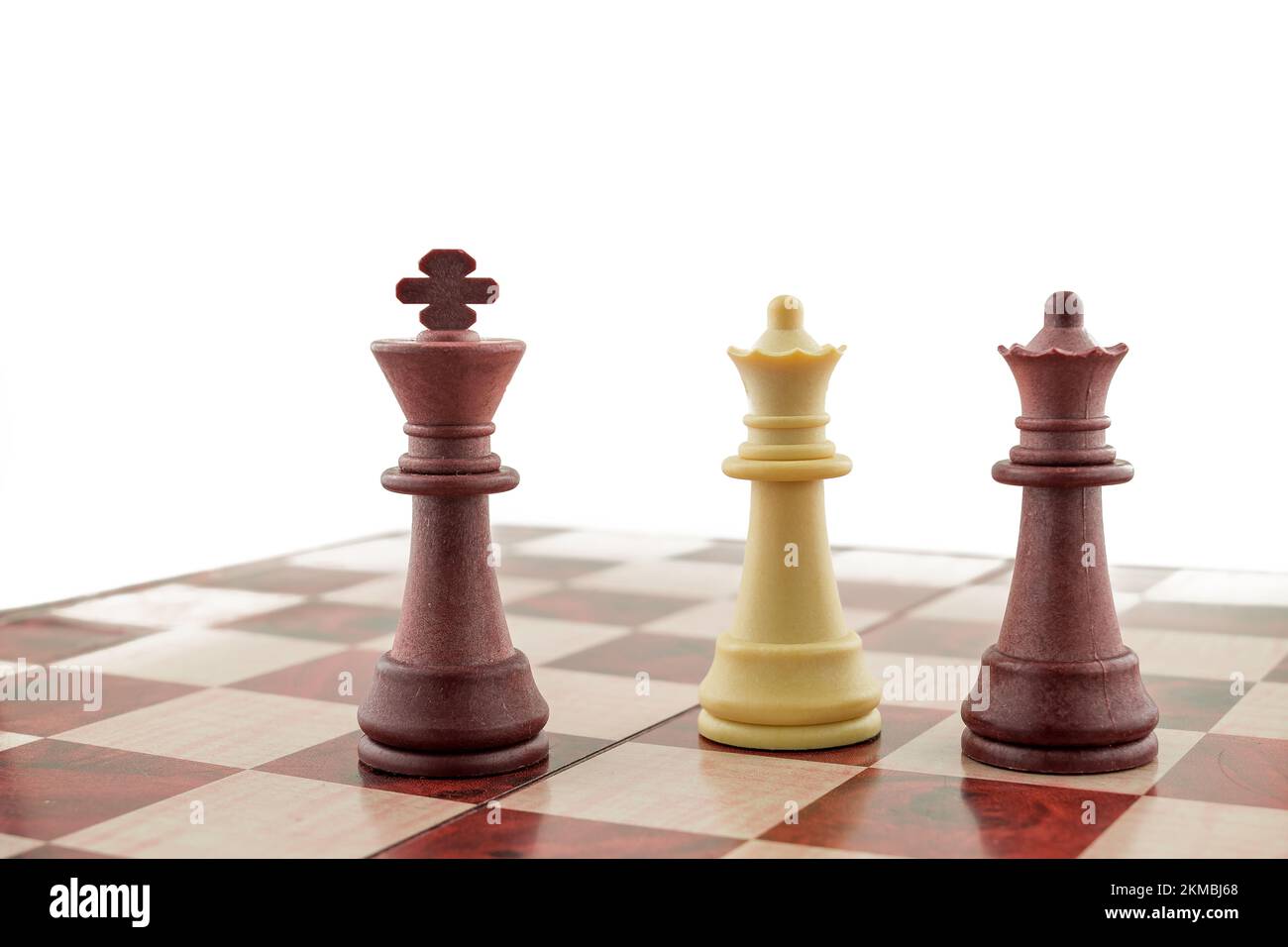 Figures of chess chessboard on white background Stock Photo - Alamy