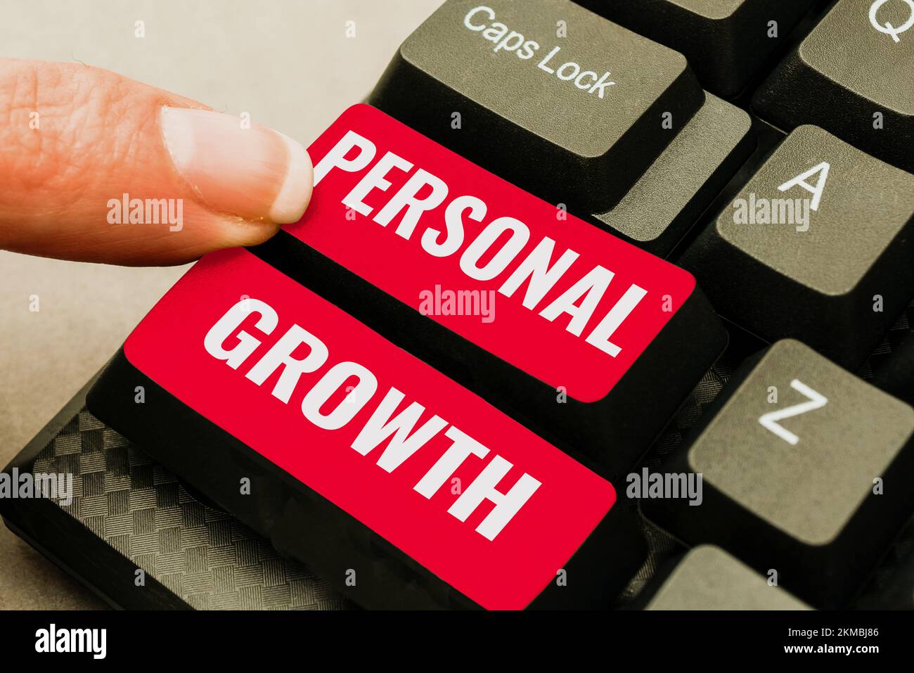 Writing displaying text Personal Growth. Concept meaning ongoing ...