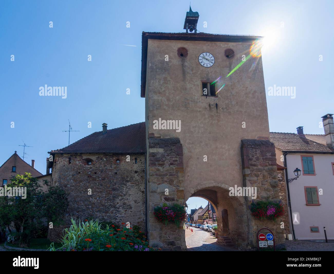 City gate porte de munster in alsace elsass hi-res stock photography ...