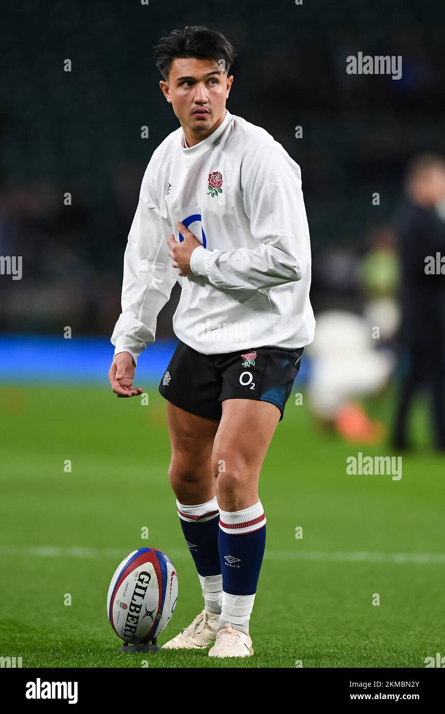 Marcus Smith of England during pre match warm up ahead of the Autumn ...