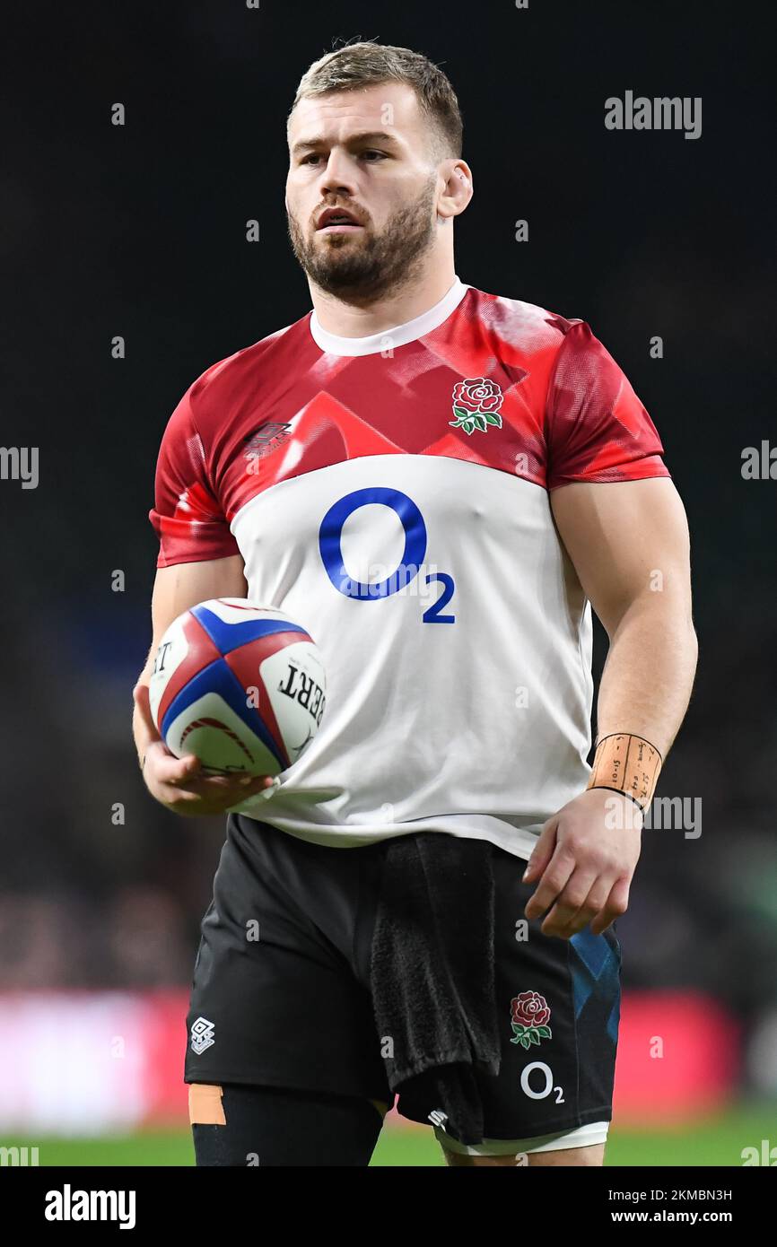 Luke Cowan-Dickie of England during pre match warm up ahead of the ...