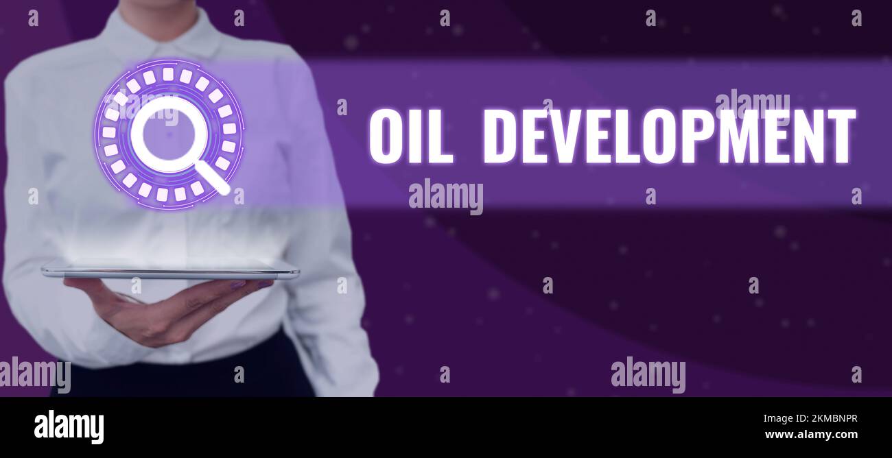 Conceptual caption Oil Development. Internet Concept act or process of ...
