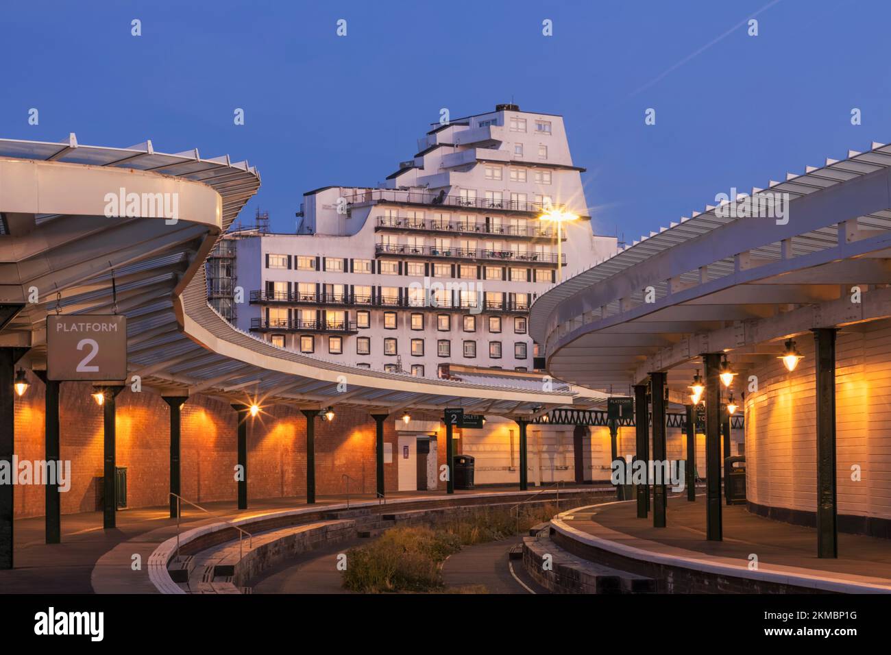 England, Kent, Folkestone, Folkestone Harbour Train Station Stock Photo ...