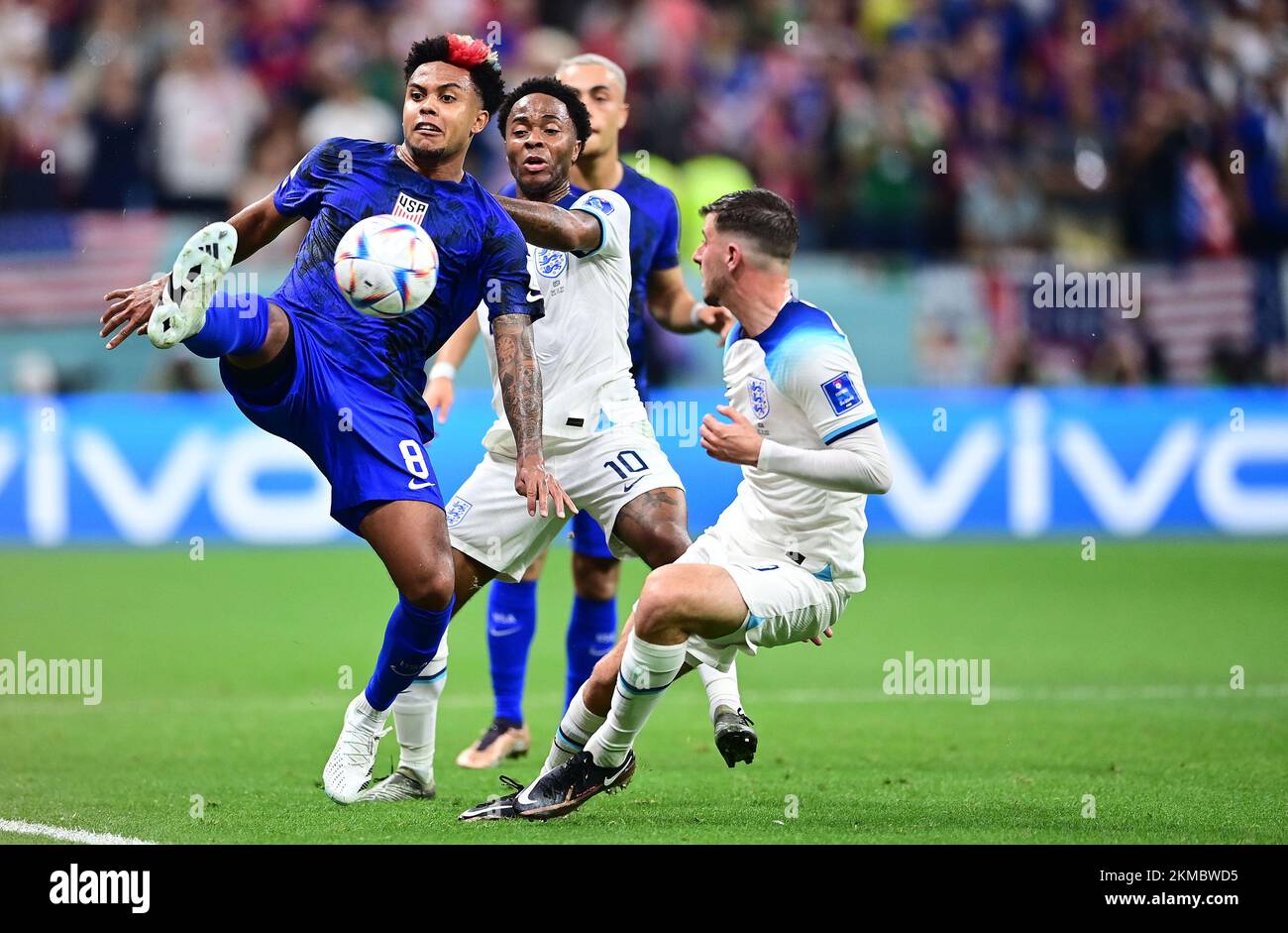Al Khor, Katar. 25th Nov, 2022. v.l. Weston McKennie (USA), Raheem ...