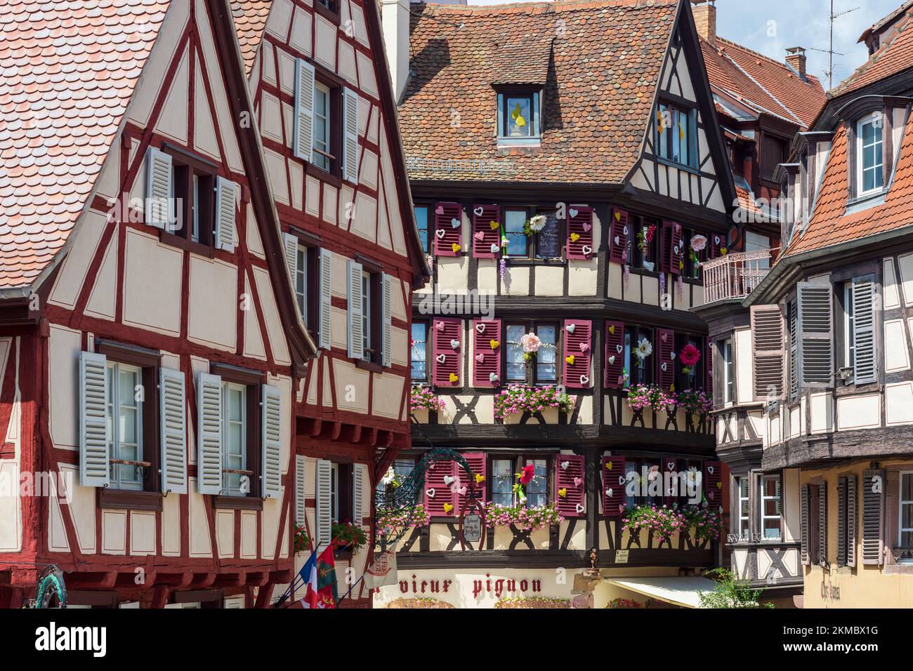 Half timbered houses at rue des marchands merchants street hi-res stock ...