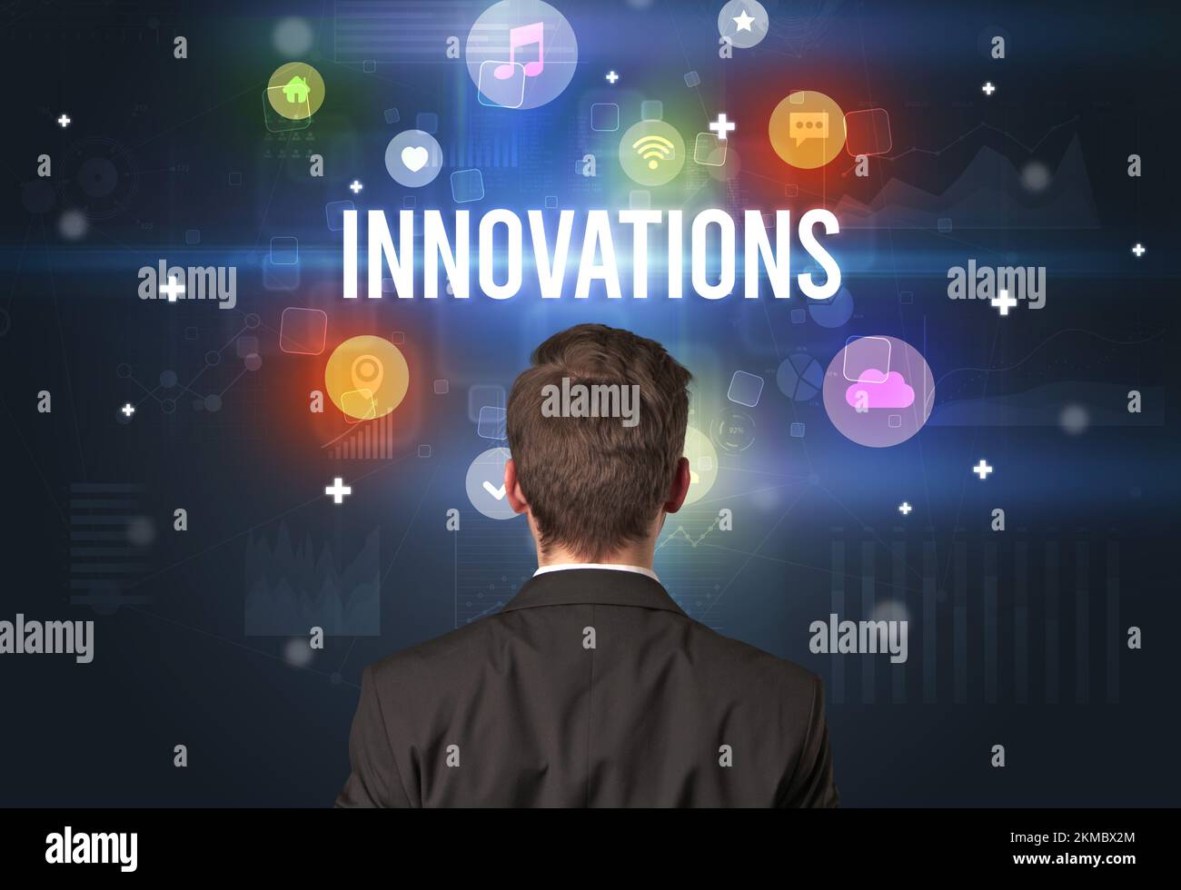 Rear view of a businessman Stock Photo - Alamy