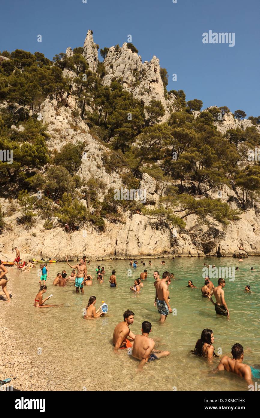 Calanque d'En-Vau,beach,bathing,only,accessible,on,foot,kayak,or,boat ...