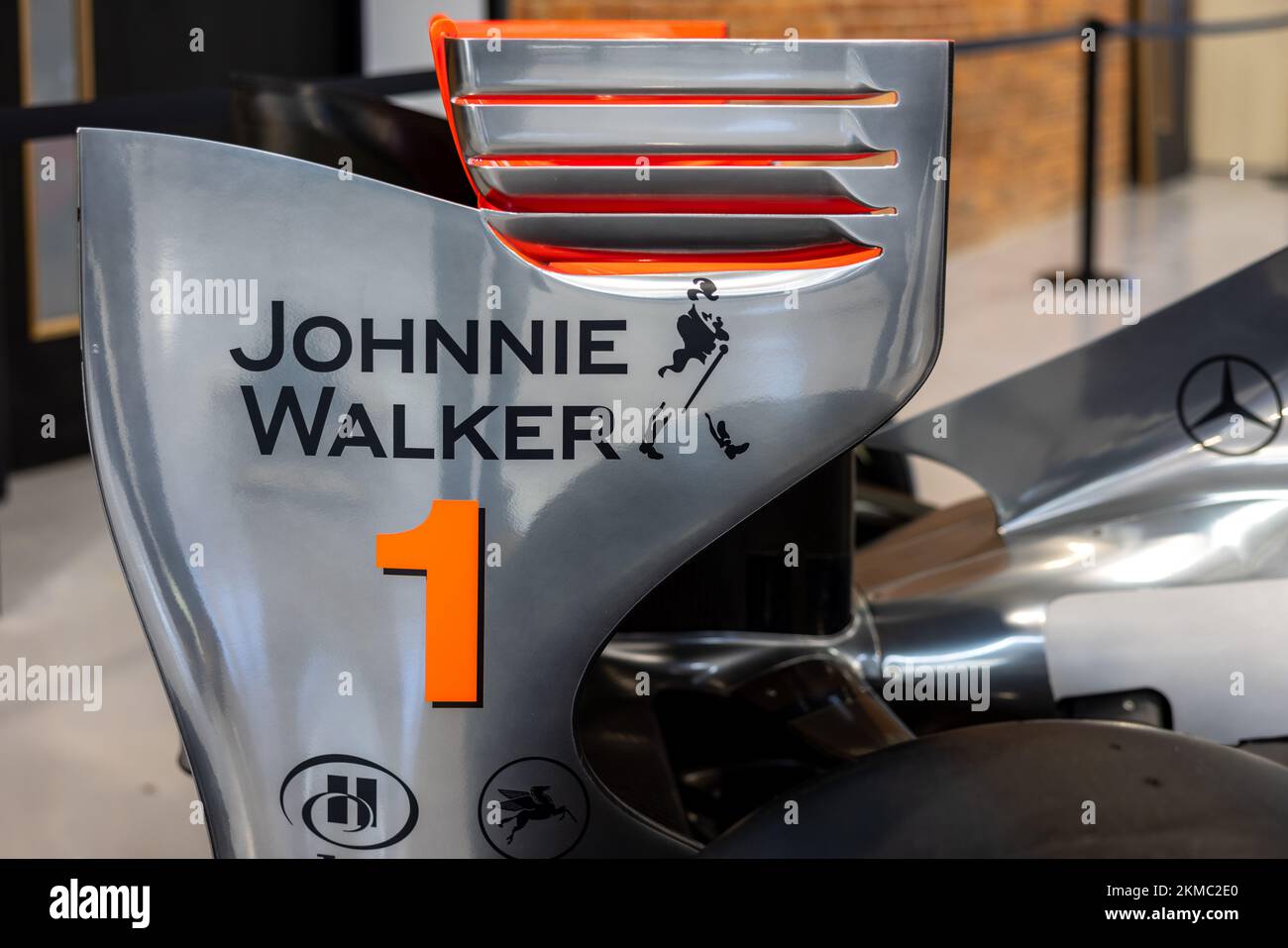 McLaren MP4-24 of Lewis Hamilton, on display at the October Scramble ...