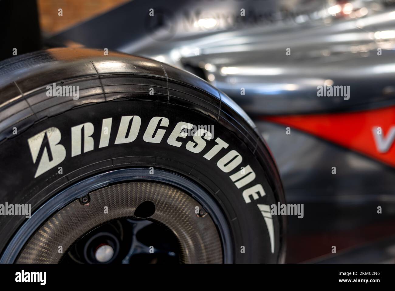 McLaren MP4-24 of Lewis Hamilton, on display at the October Scramble ...