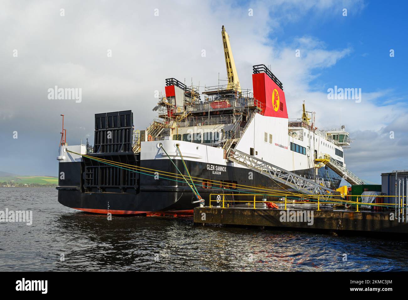 Glen Sannox under construction at the Ferguson shipyard, Port Glasgow ...