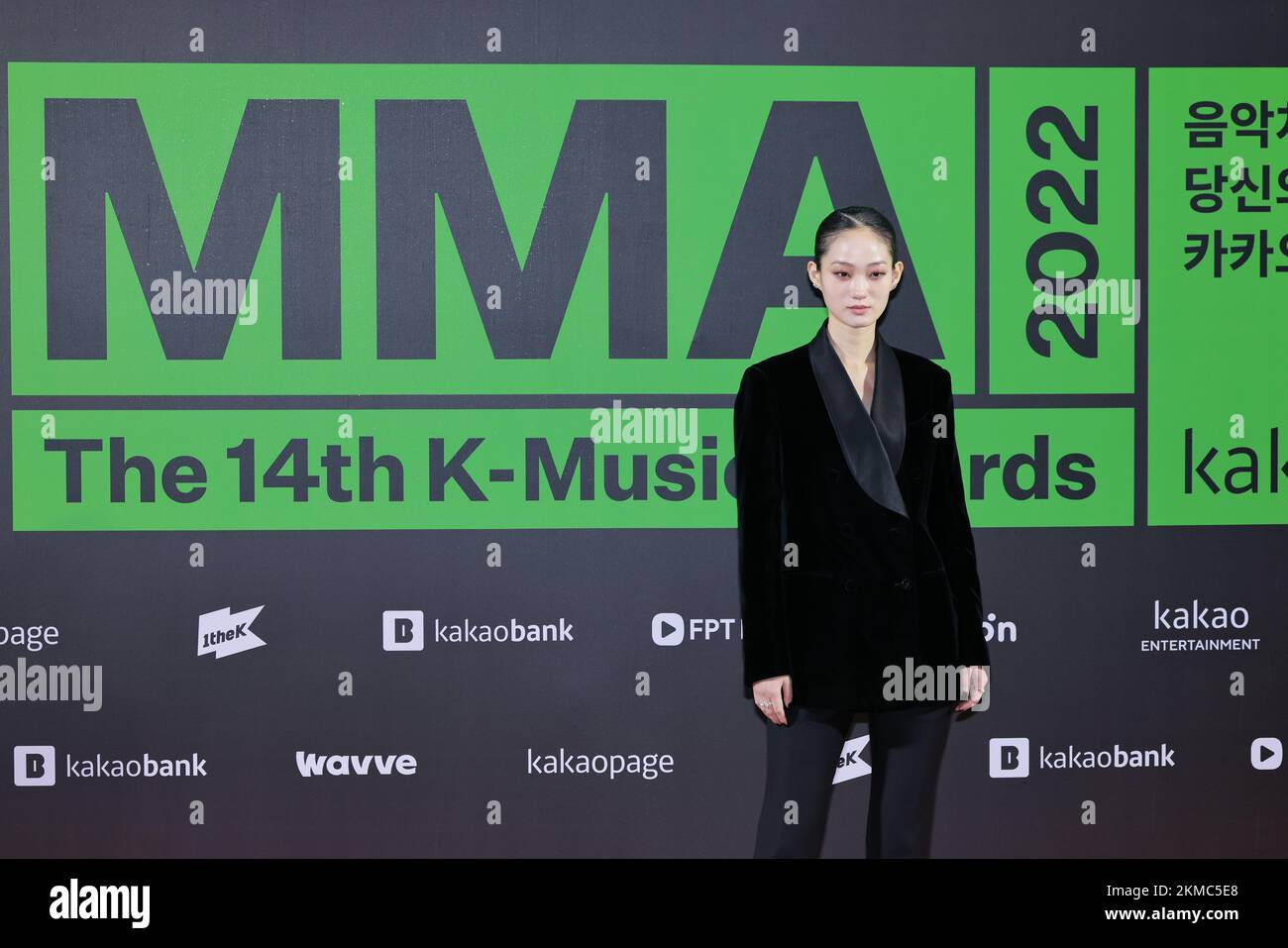South Korean model Shin Hyun-ji, attend a red carpet for the 14th Melon ...