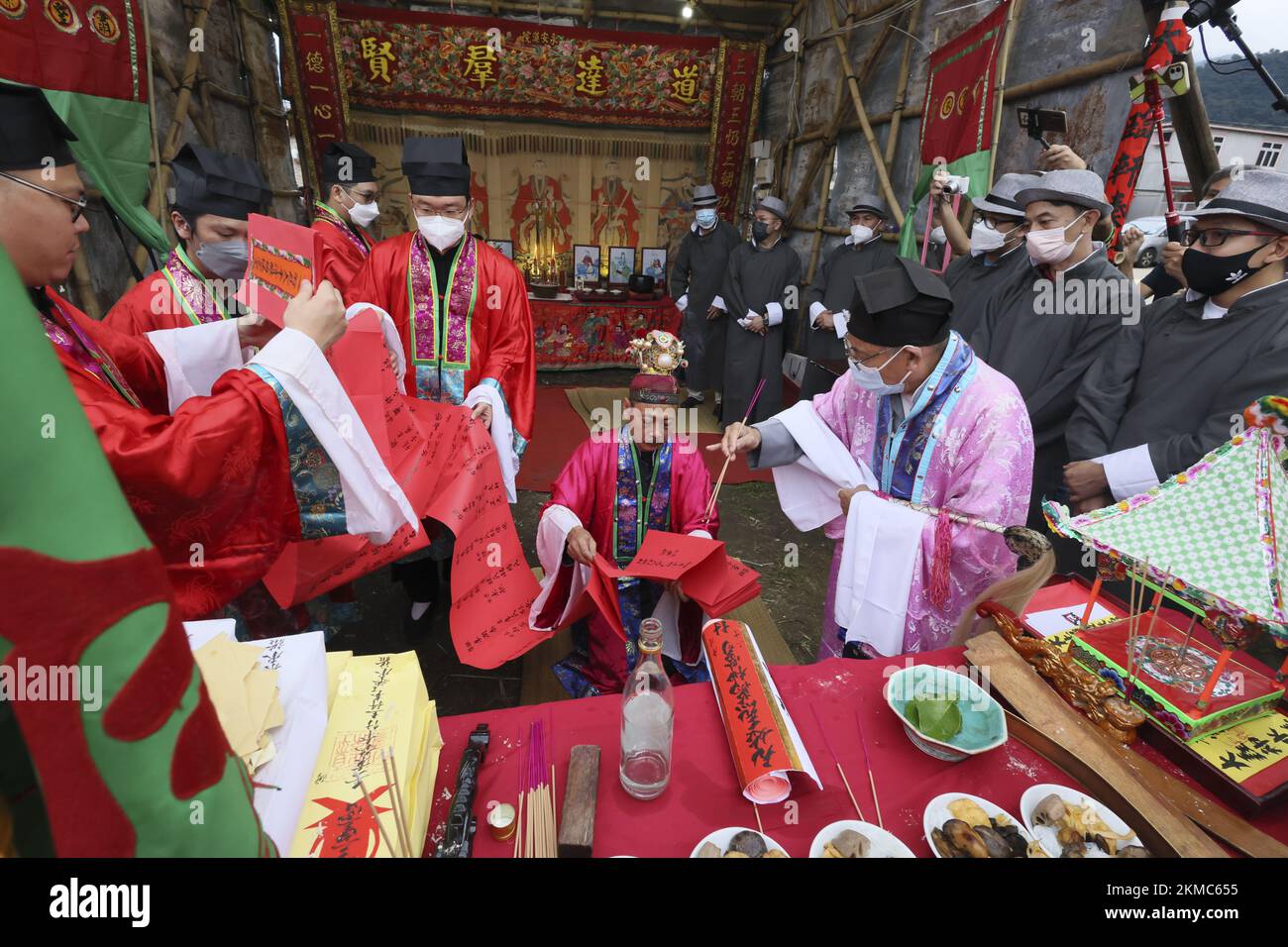 Villagers celebrate Ngau Keng Tsuen HHa JiuHHFestival, The festival is ...
