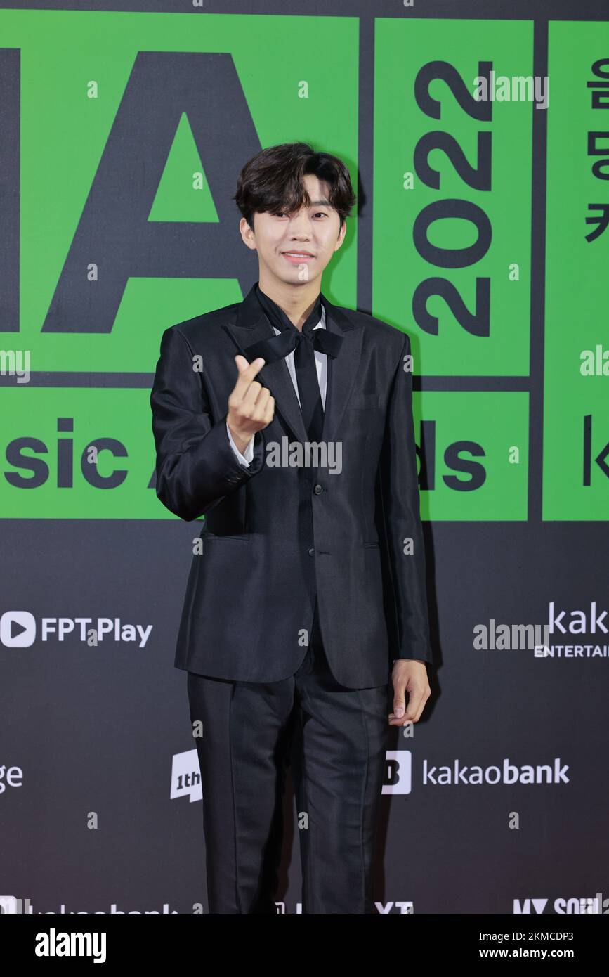 South Korean K-Pop singer Lim Young-woong, attend a red carpet for the ...