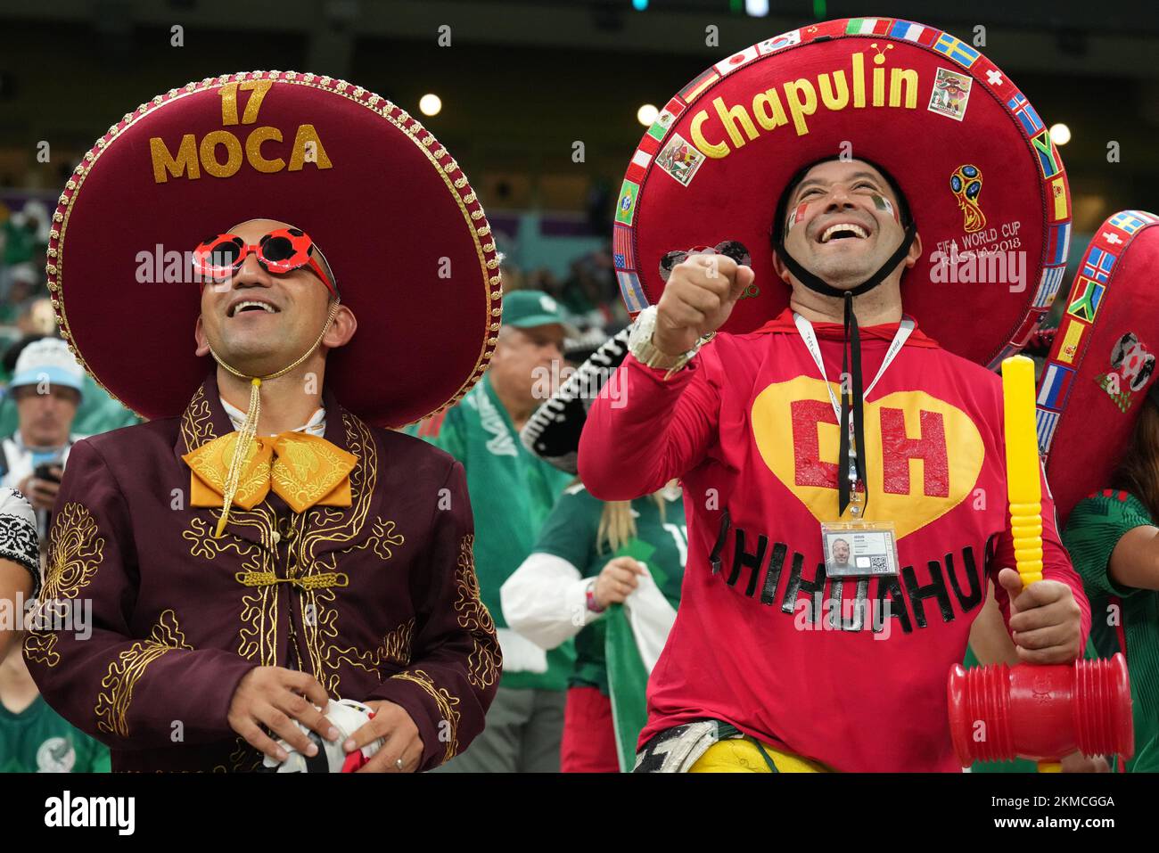Mexico fans in the stadium prior to kick-off of the FIFA World Cup ...