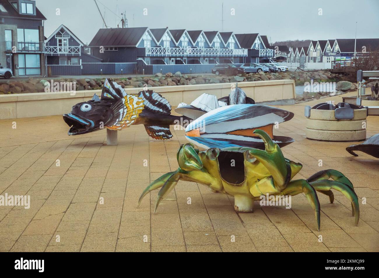 Toy marine inhabitants in a port city in Denmark Stock Photo - Alamy