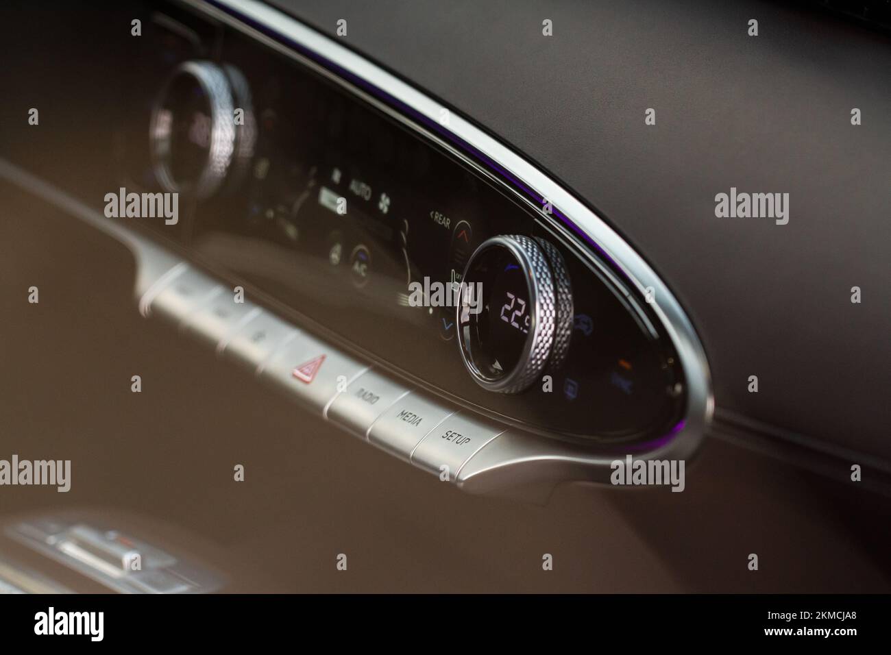 Digital control panel car air conditioner dashboard. Modern car ...