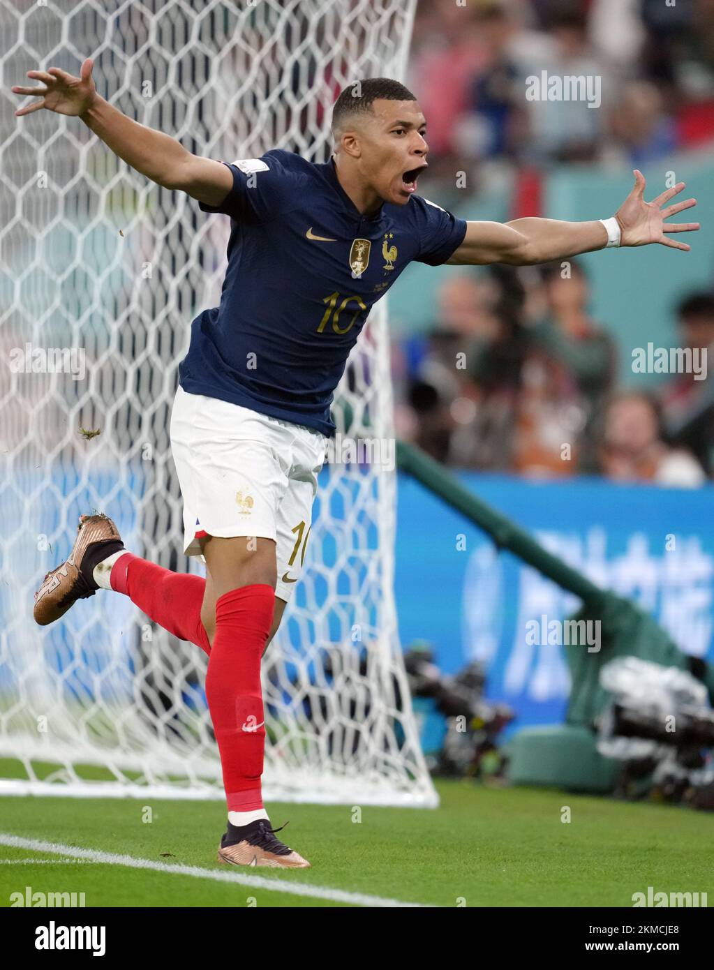 France's Kylian Mbappe celebrates scoring their side's second goal of ...