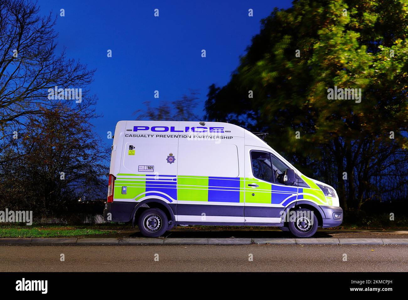 A mobile Police Casualty Prevention camera van parked at the side of ...