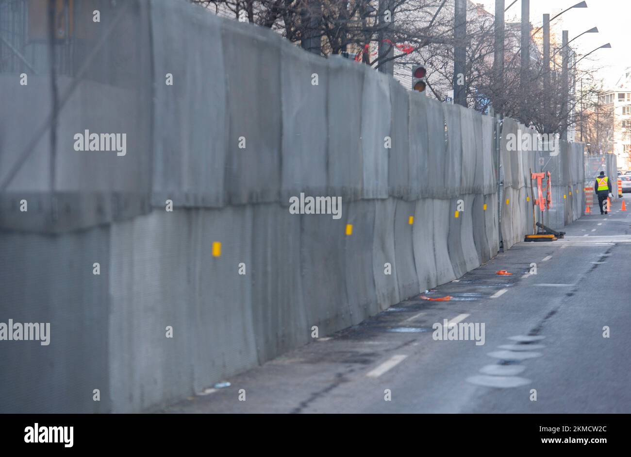 MONTREAL, QUEBEC, CANADA: A fence erected to secure the perimeter of ...