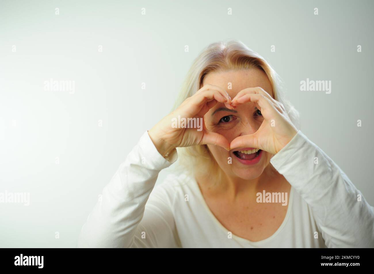 Place for text joy advertising woman feels happy and romantic shapes ...