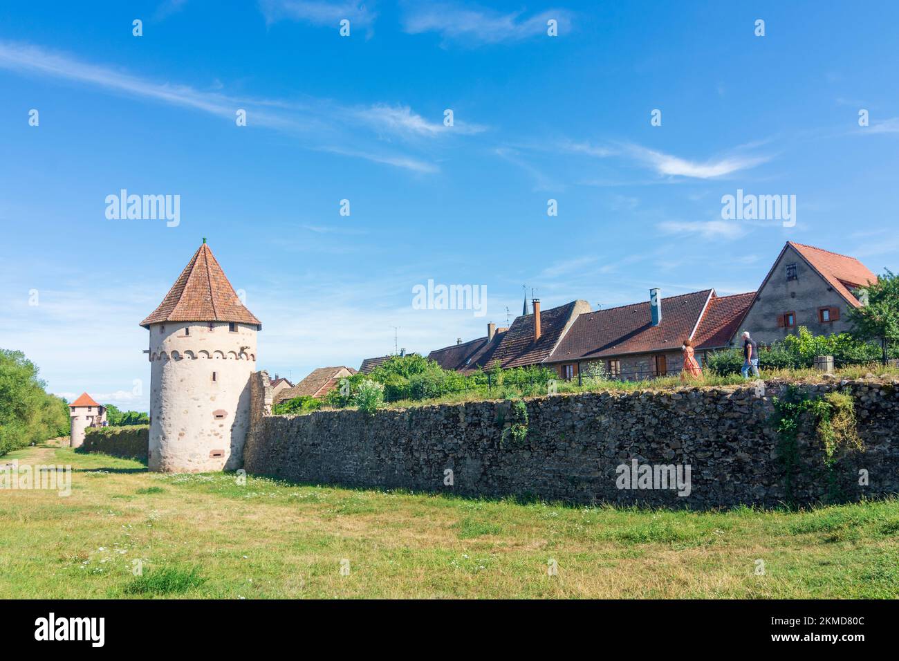 City wall with towers in alsace elsass hi-res stock photography and ...