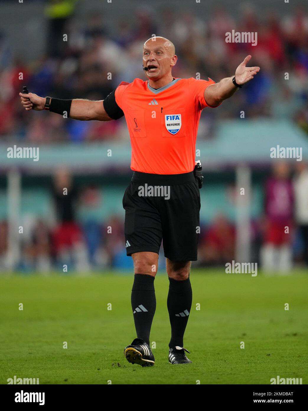 Match referee Szymon Marciniak during the FIFA World Cup Group D match ...