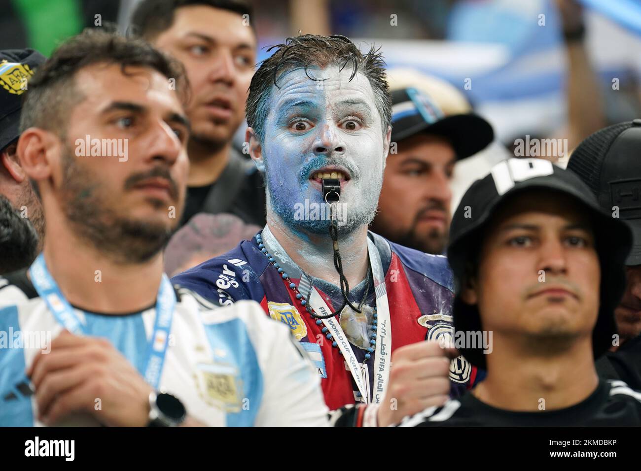 Argentina fans in the stadium prior to kick-off of the FIFA World Cup ...
