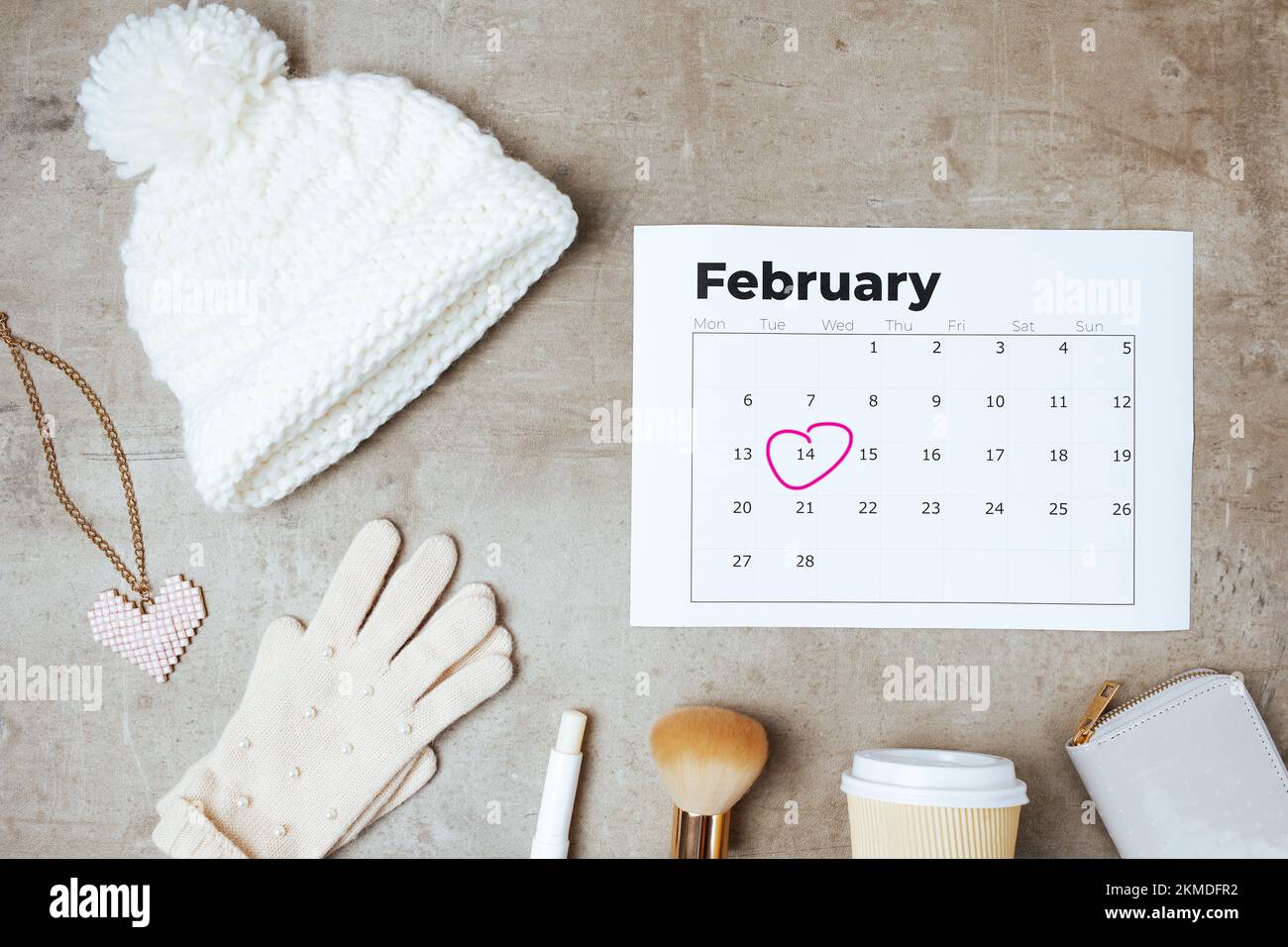 February calendar hi-res stock photography and images - Alamy