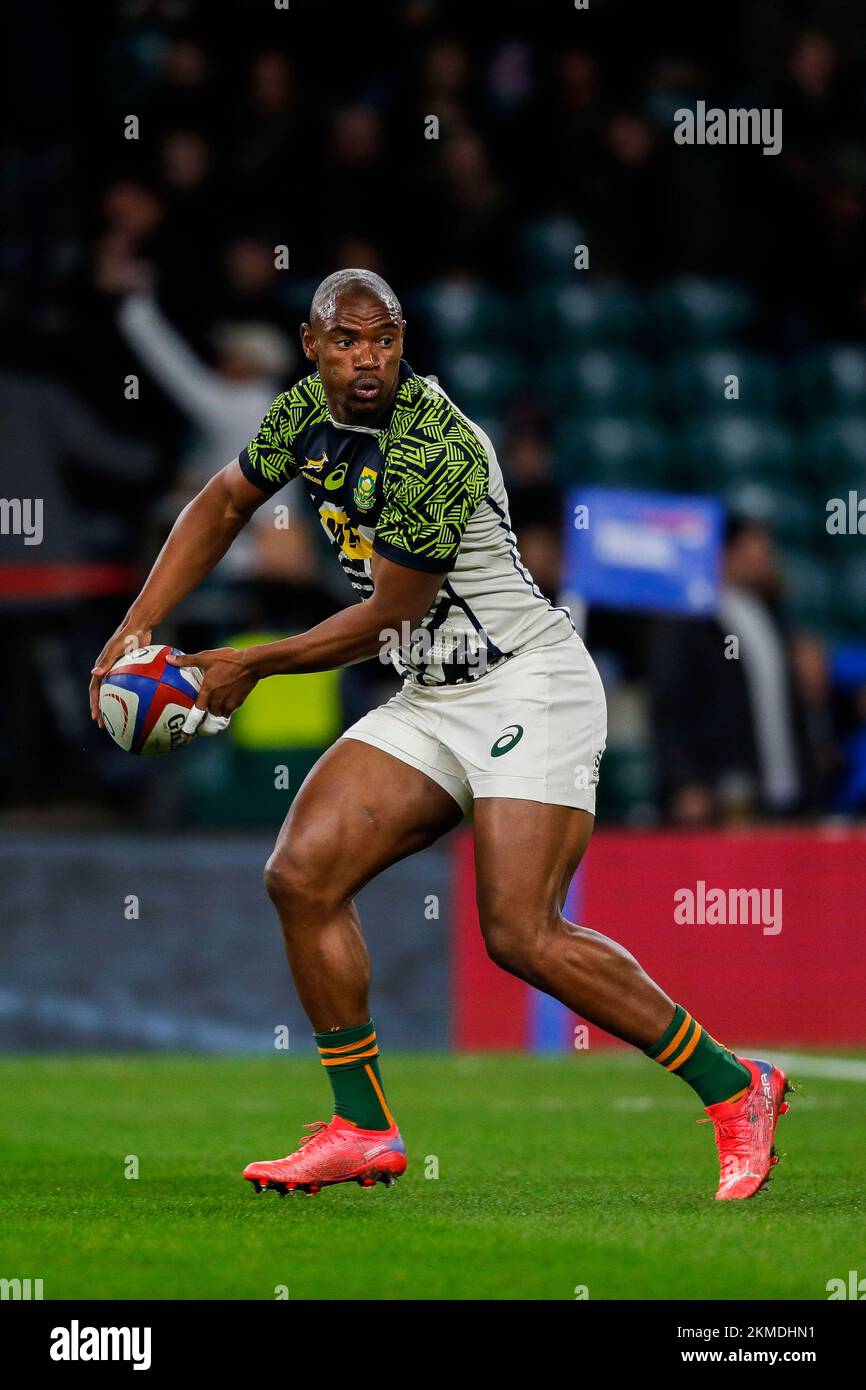 South Africa's Makazole Mapimpi before the Autumn International match ...