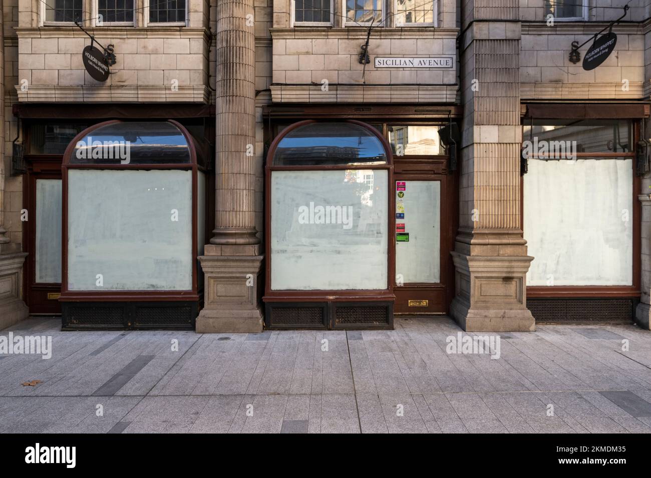 A closed down shop with its windows white washed, Sicilian Avenue ...