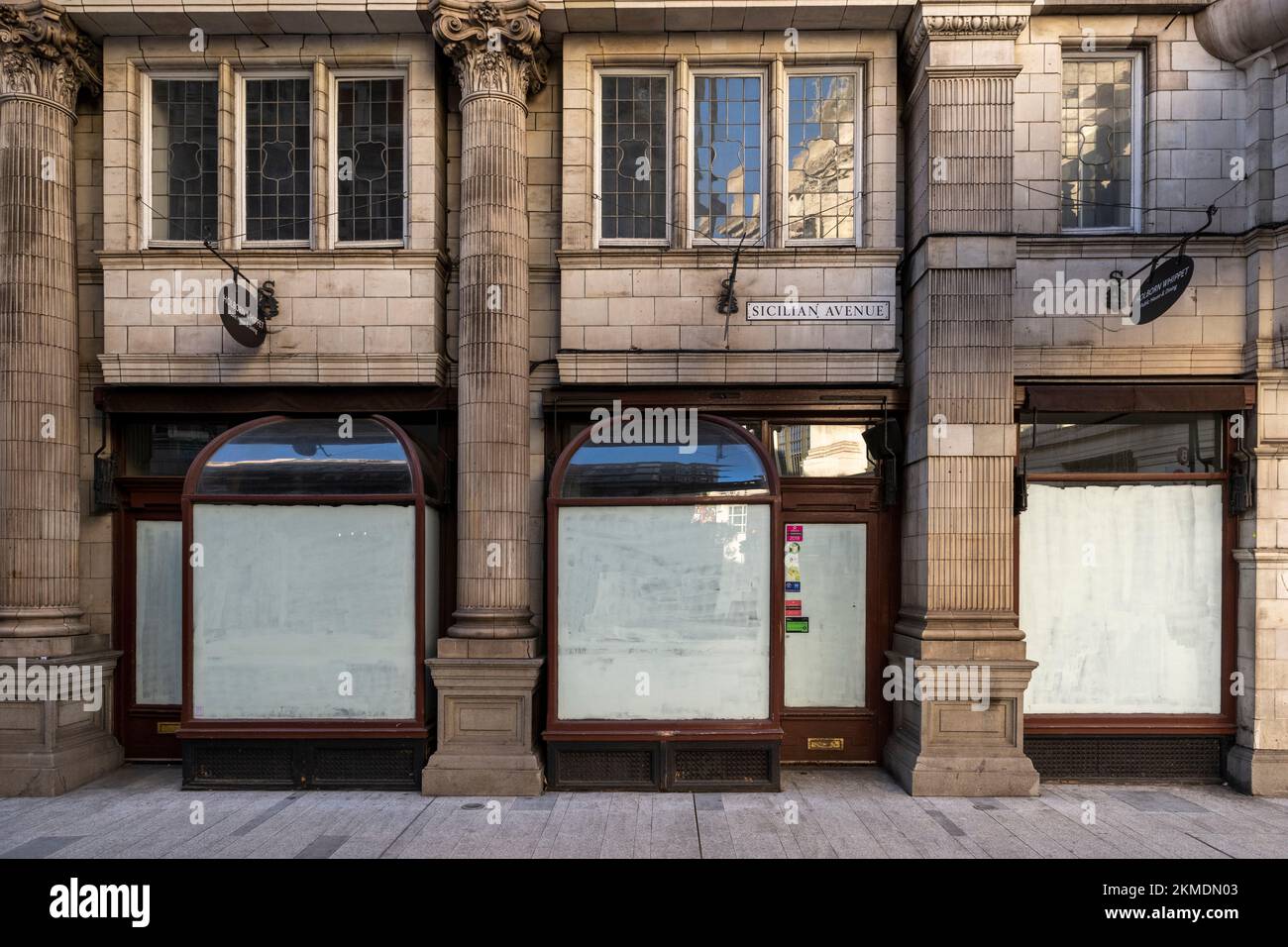 A closed down shop with its windows white washed, Sicilian Avenue ...
