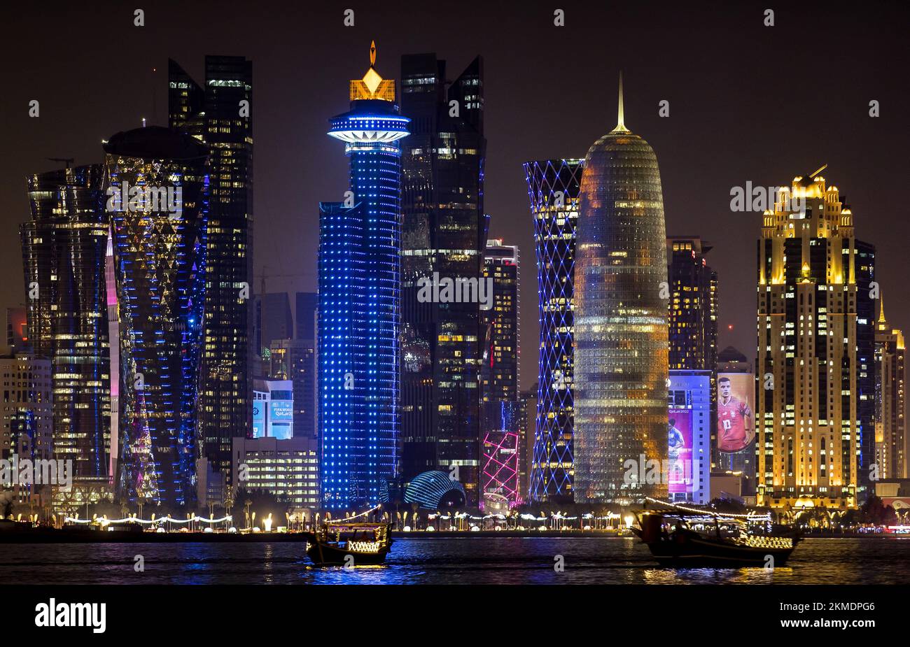 DOHA - The West Bay skyline in downtown Doha. ANP KOEN VAN WEEL ...