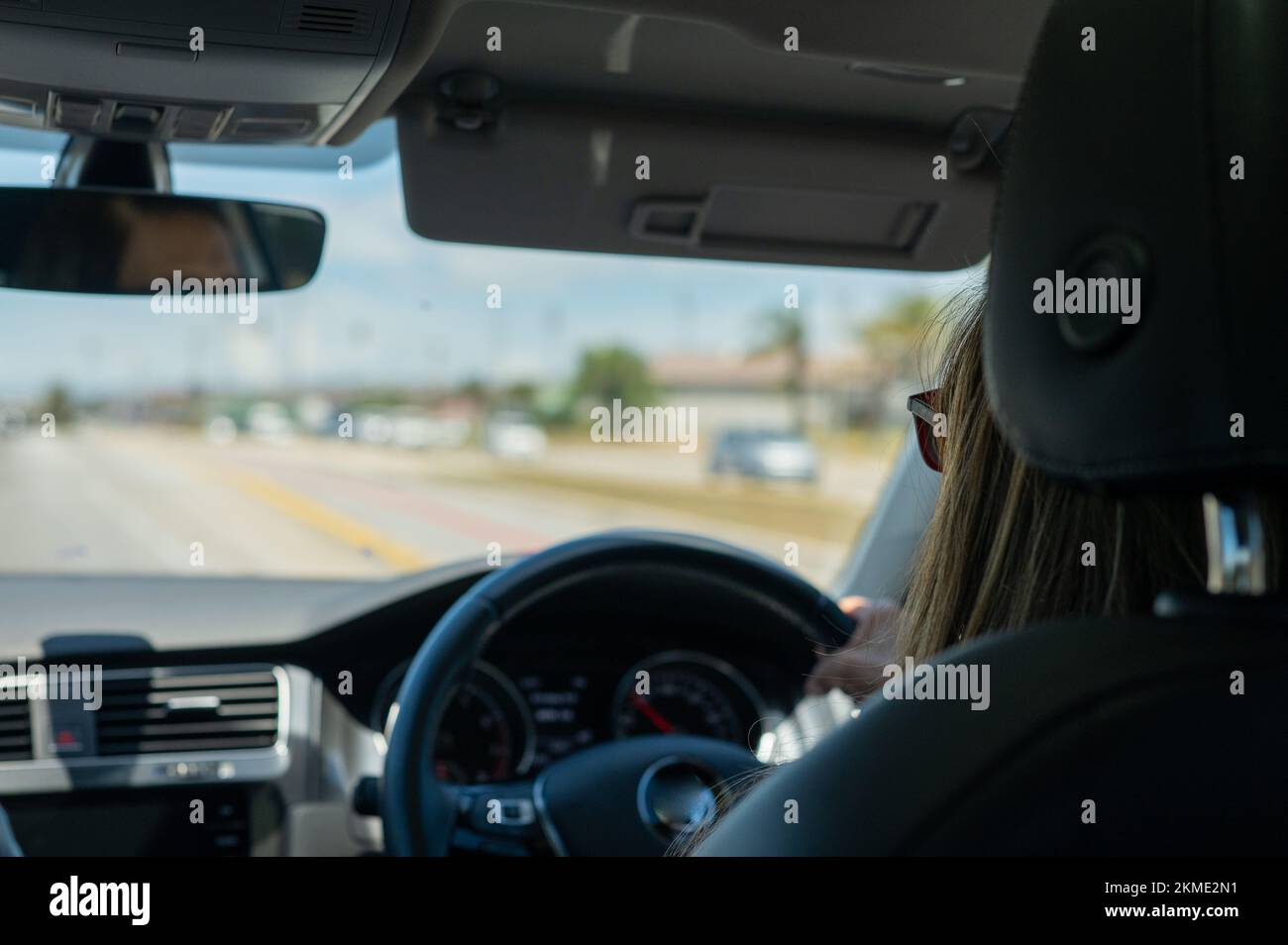 Woman driving alone hi-res stock photography and images - Alamy