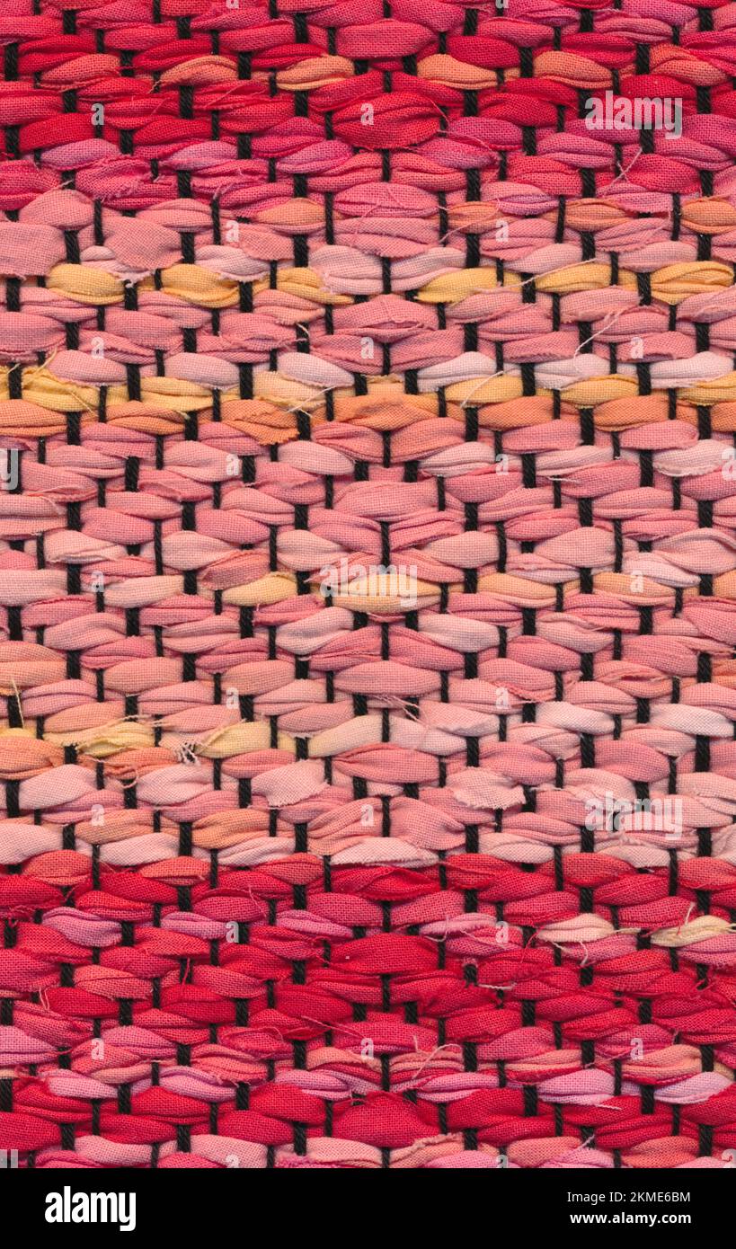 Closeup rag rug in warm colors Stock Photo - Alamy