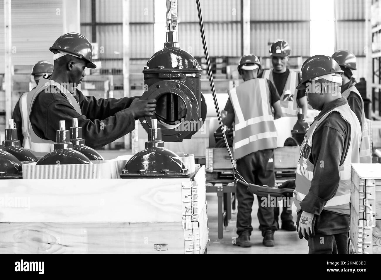 A closeup of workers in Industrial Valve Manufacturing and Assembly ...