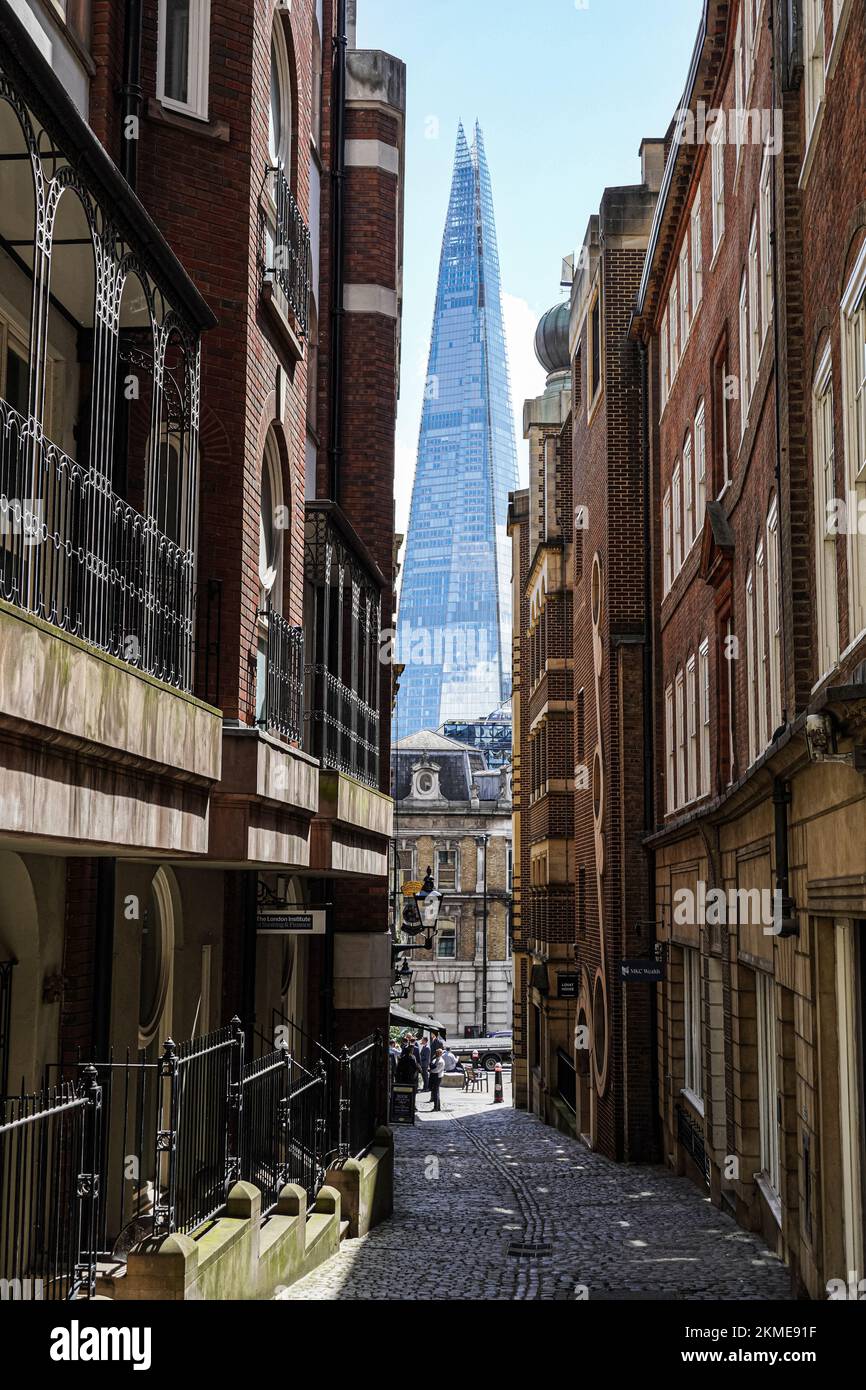 The Shard skyscraper seen from Lovat Lane, London England United ...