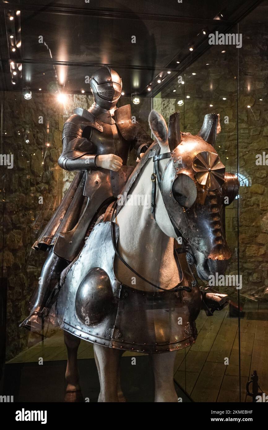 Royal armour collection on display in the armoury at the Tower of ...