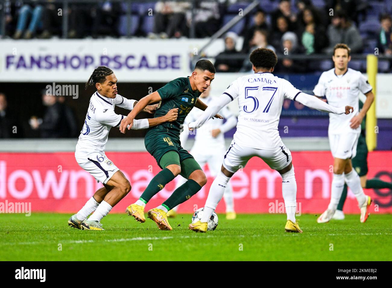 RSCA Futures' Alonzo Engwanda and Beerschot's Ilias Sebaoui pictured in ...